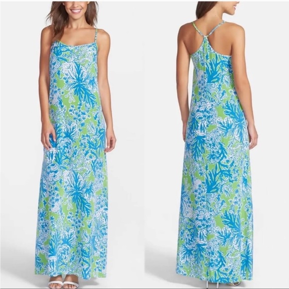 Lilly Pulitzer | Dresses | Lilly Pulitzer Jaylene 0 Silk Green Blue ...
